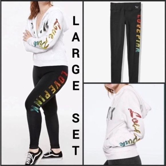 PINK Victoria's Secret | Tops | Nwt Vs Pink Large Rainbow Set | Poshmark